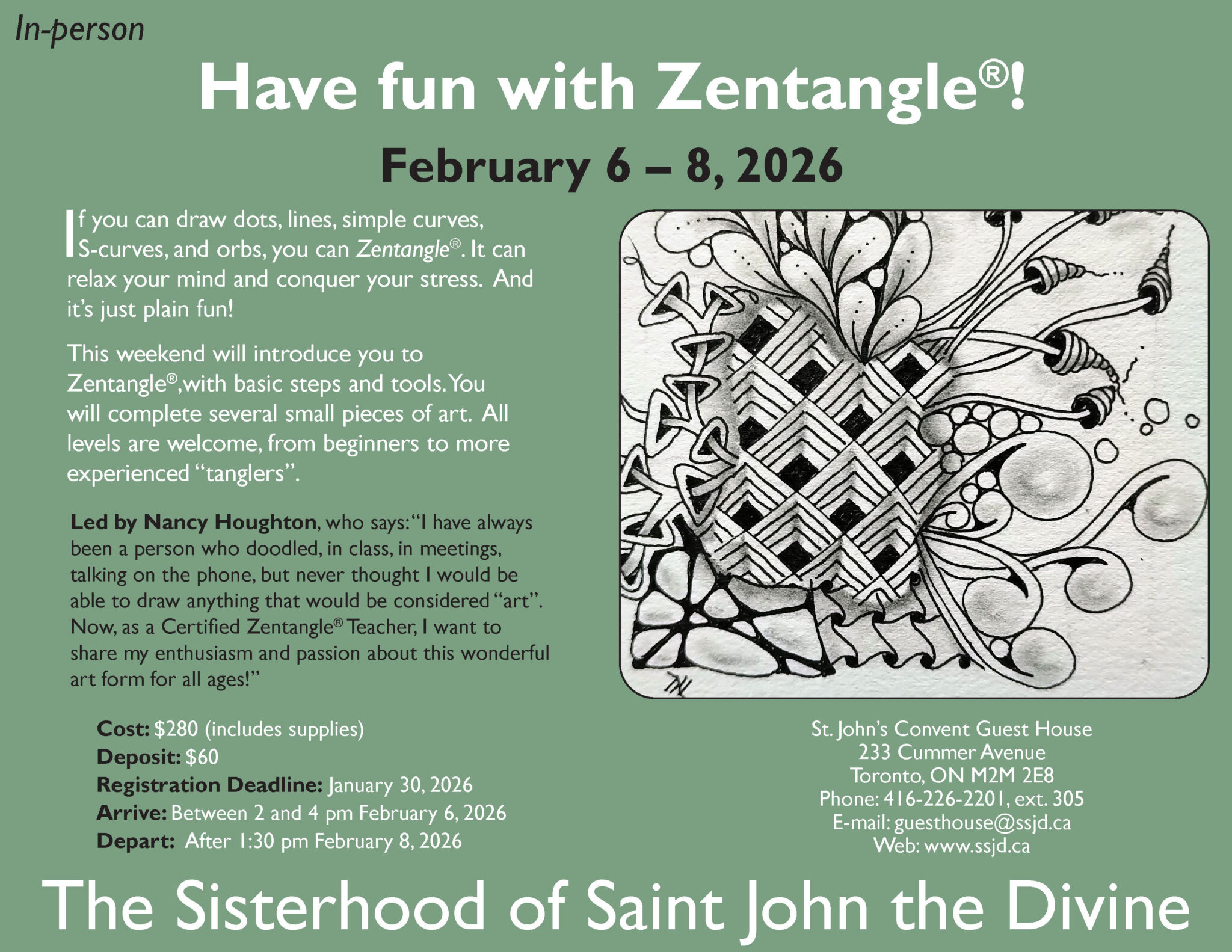 Zentangle Workshop - The Sisterhood of St. John the Divine